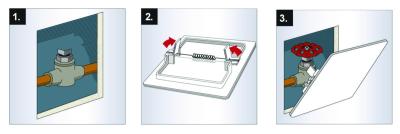 Inspektionslucka 200x200mm vit plast utan ram click fit