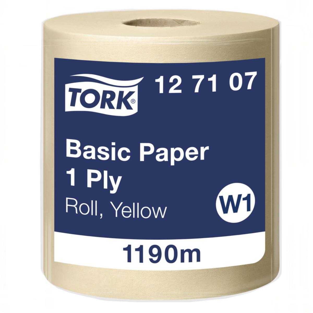 Torkrulle tork basic papper w1 gul 1190m/rl operf 127107 ...